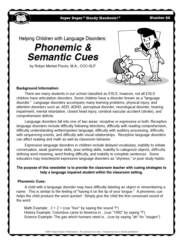 Phonemic and Semantic Cues | PDF | Neuroscience | Applied Linguistics
