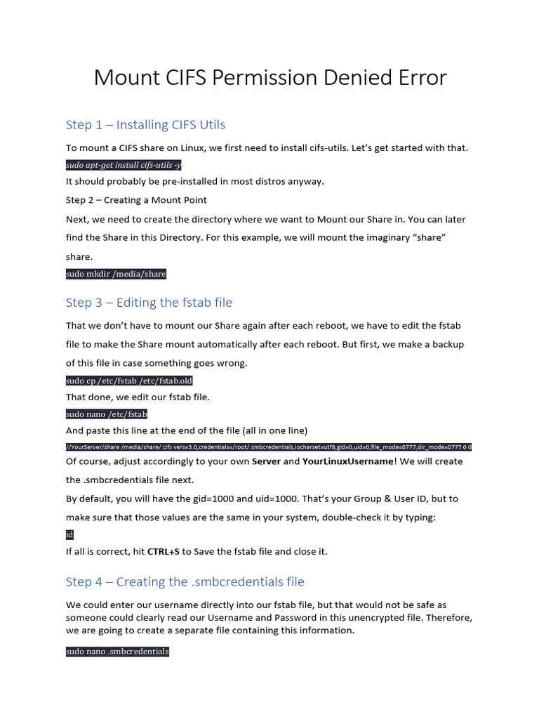 Mount Drive In Linux PDF