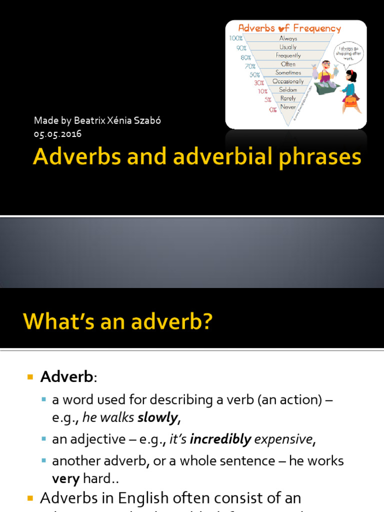 Adverbs - Adverbial Phrases & Confusing Adverbs - Position | PDF ...