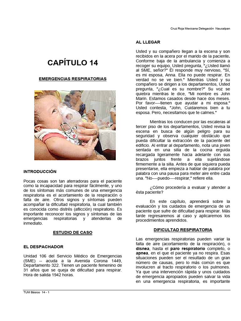 Capã Tulo 14 Urgencias Respiratorias | PDF | Sistema respiratorio | Respiración