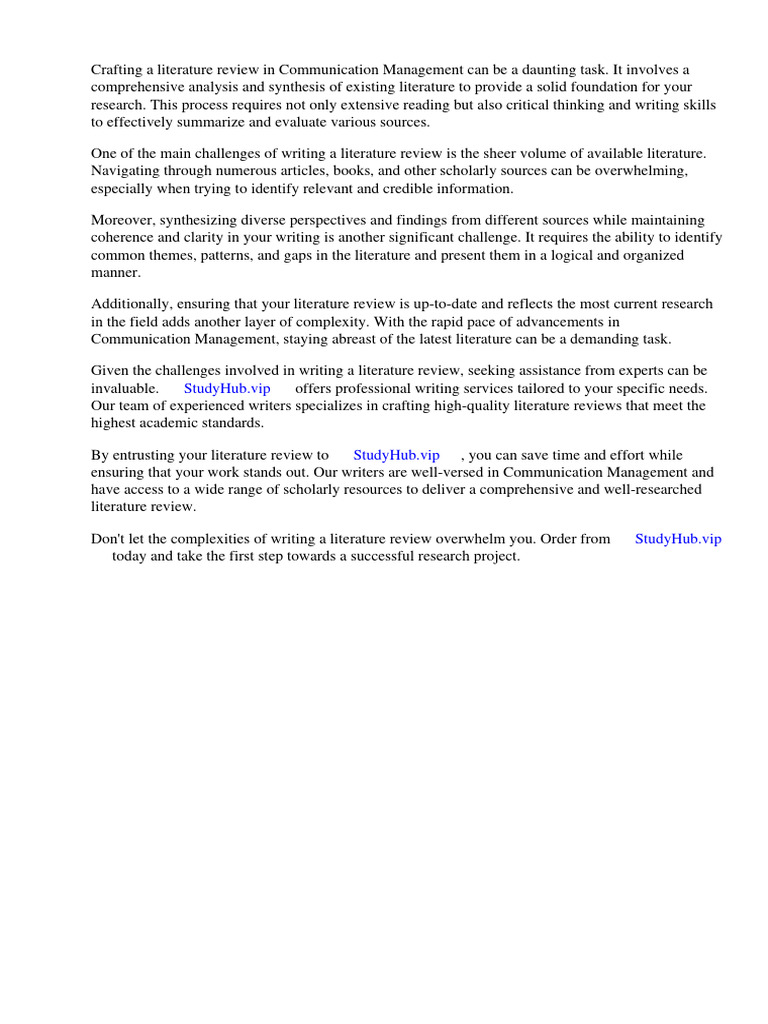 Literature Review Communication Management | PDF | Communication ... Literature Review Communication Management | PDF | Communication ...