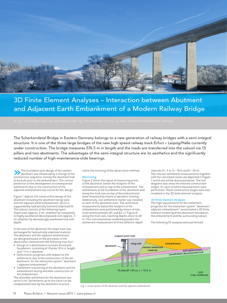 Iss34 Art3 - 3D FE Analyses of Abutment & Embankment | PDF | Linear ...
