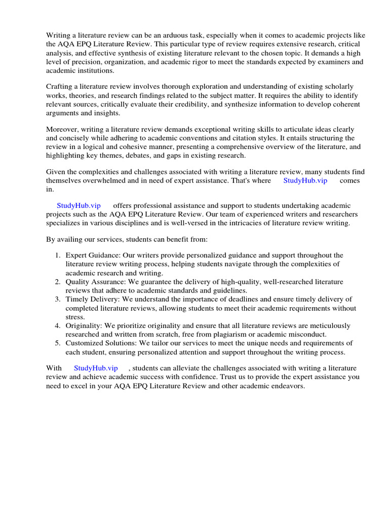 Aqa Epq Literature Review | PDF | Literature Review | Educational ...