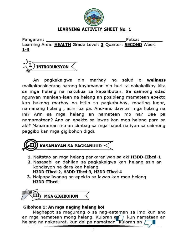 Health 3 Q2 Las 1 4 | PDF