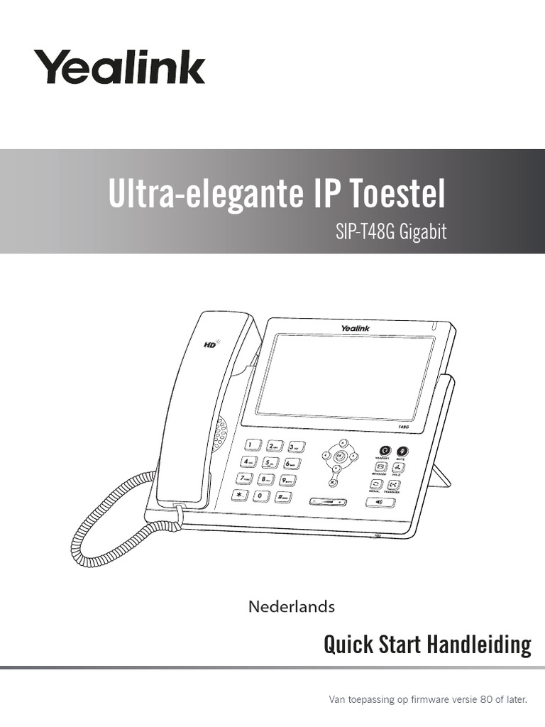 Yealink SIP T48G Verkorte Handleding | PDF