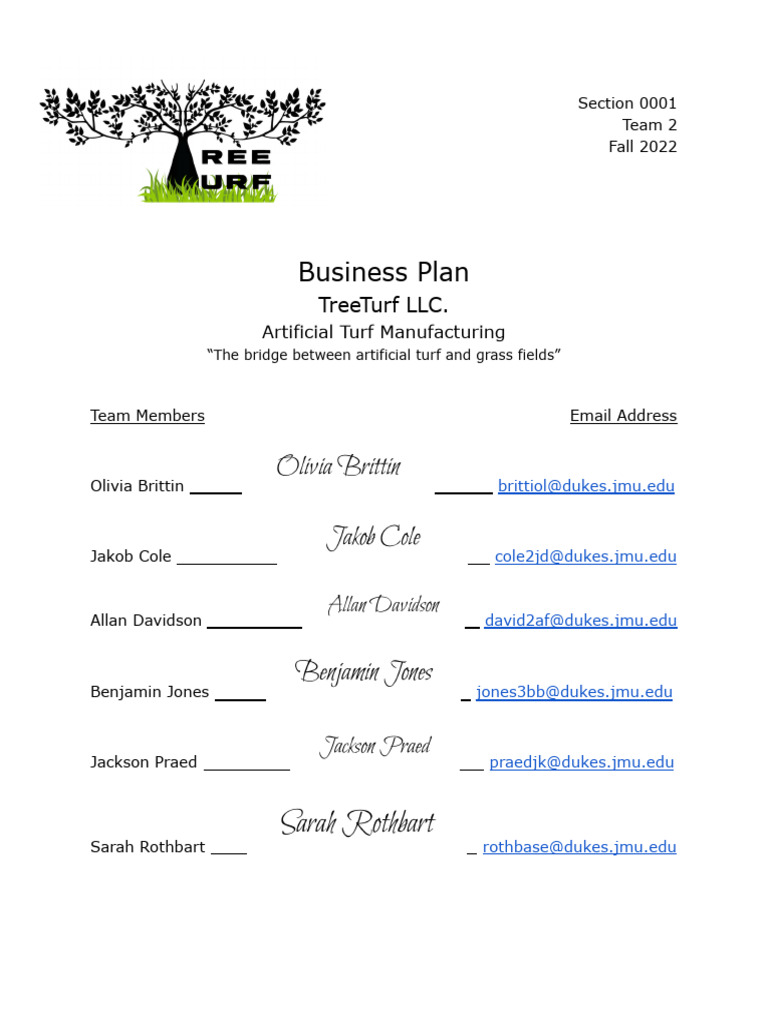 tree turf business plan cob 300 | PDF | Cost Of Living | Sales
