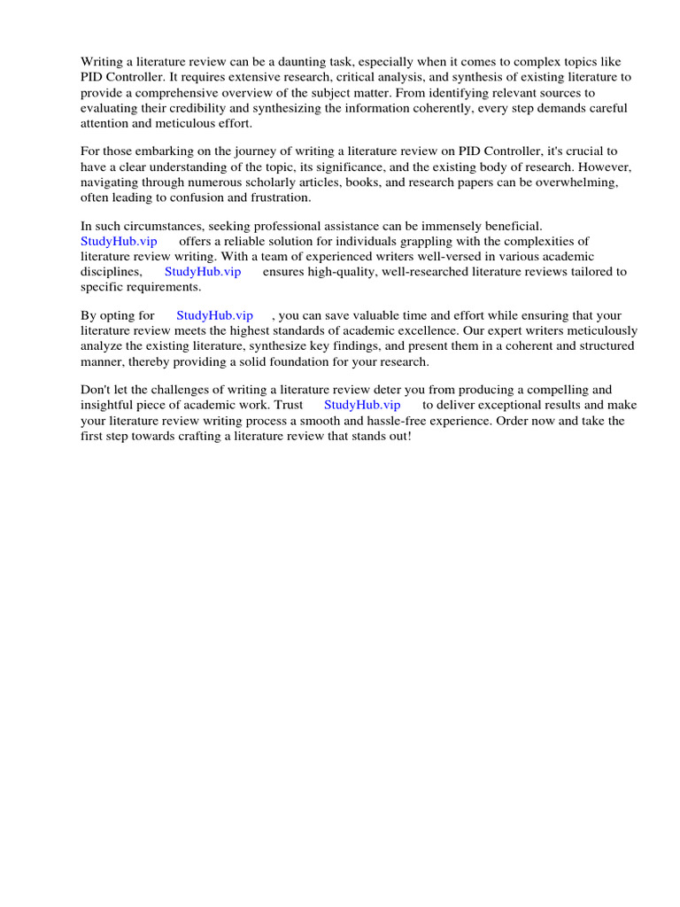 Pid Controller Literature Review | PDF | Control Theory | Applied Mathematics