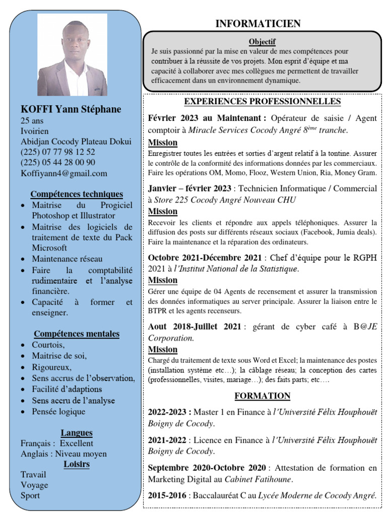 CV Yann | PDF | Informatique | Informatique