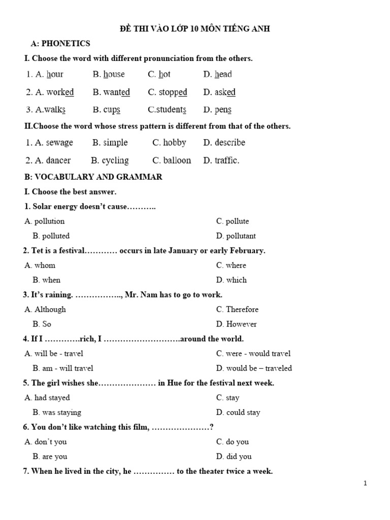 Grade 10 English Exam Prep | PDF