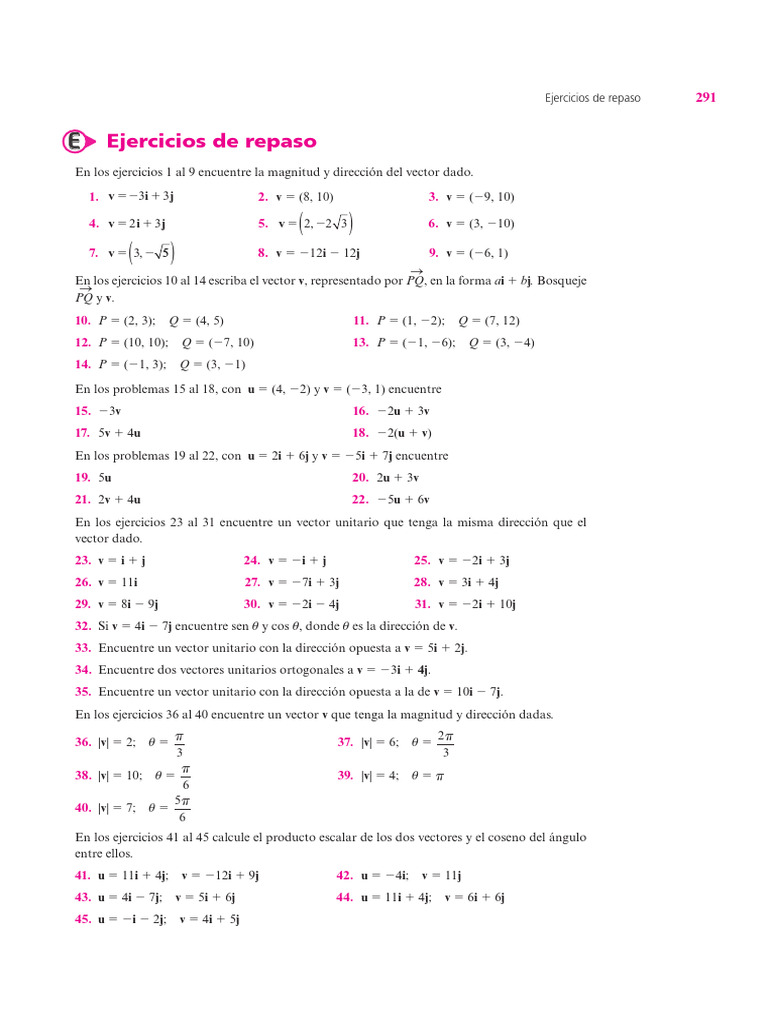 Ejercicios de Vectores en R2 y R3 | PDF | Vector Euclidiano | Álgebra ...