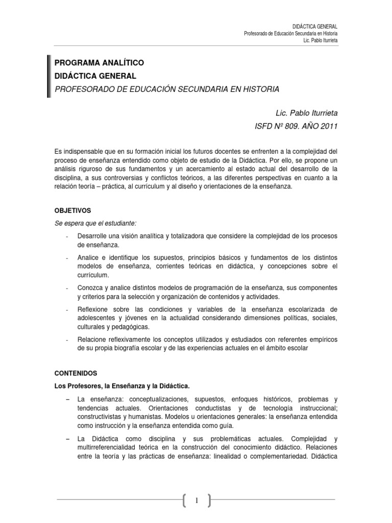 Didactica - General Iturrieta | PDF | Plan de estudios | Enseñando
