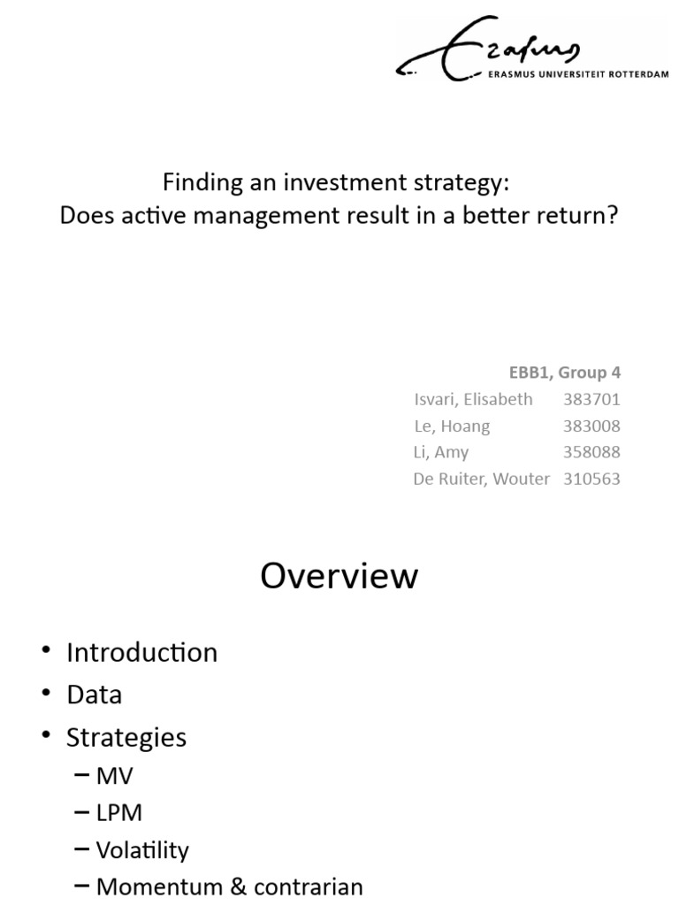 Presentation Final Paper | PDF | Sharpe Ratio | Beta (Finance)