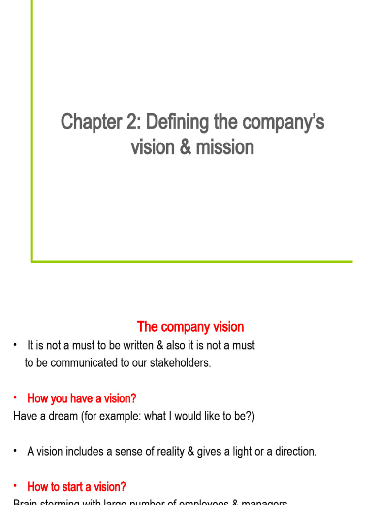 Vision and Mission Statement Essentials | PDF | Market (Economics ...