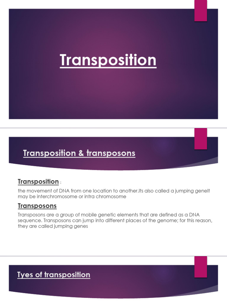 Transposition | PDF | Transposable Element | Dna
