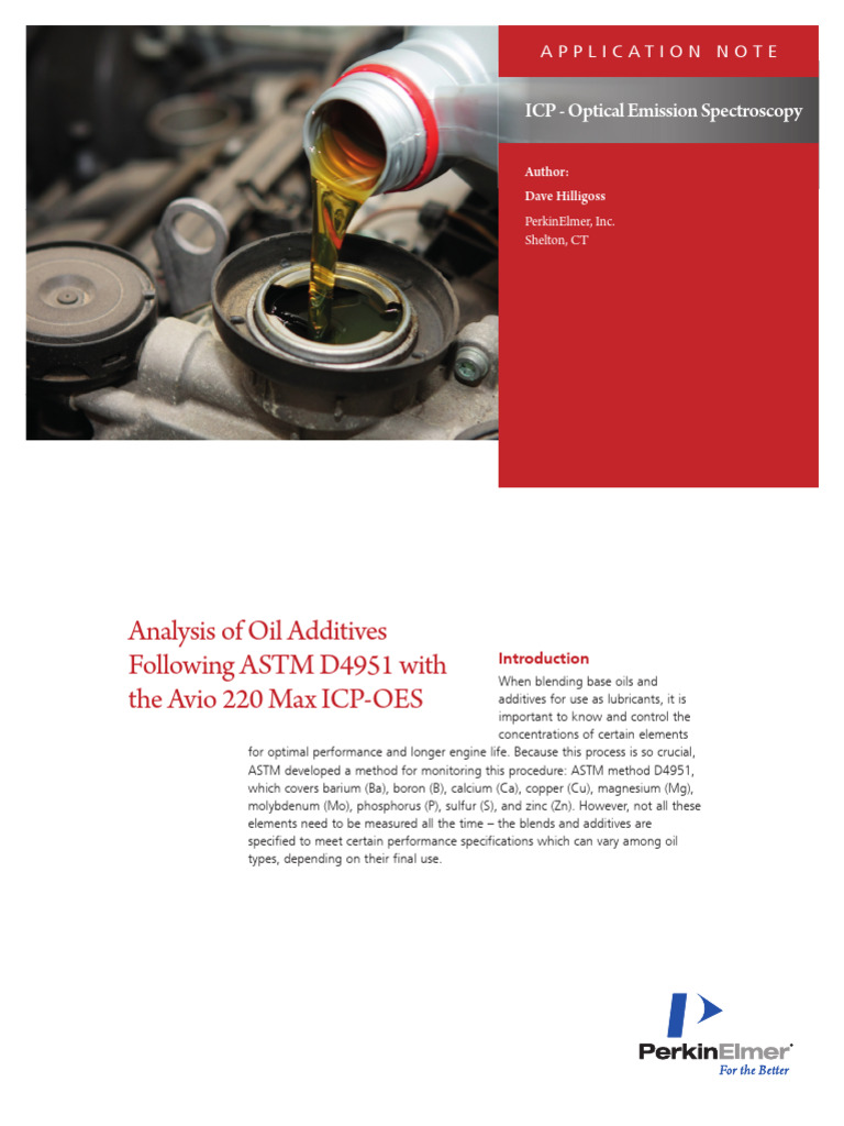 Avio 220 Max ICP-OES ASTM D4951 Oil Additives Application Note | PDF ...