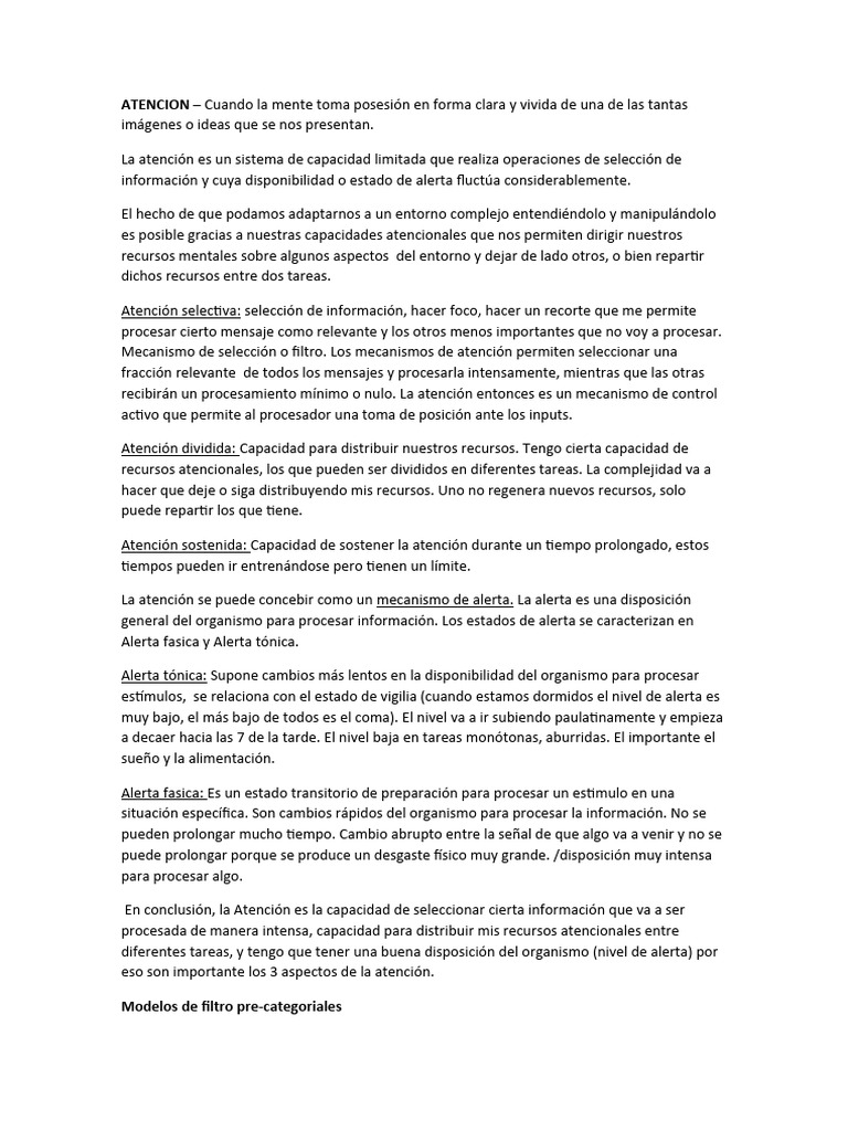 Procesos Basicos 2 Pdf Atención Percepción