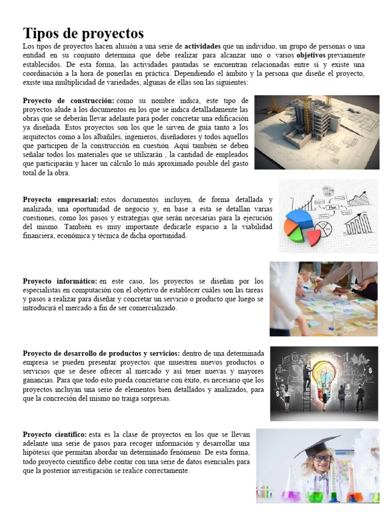 Tipos de Proyectos | PDF | Arquitecto | Business