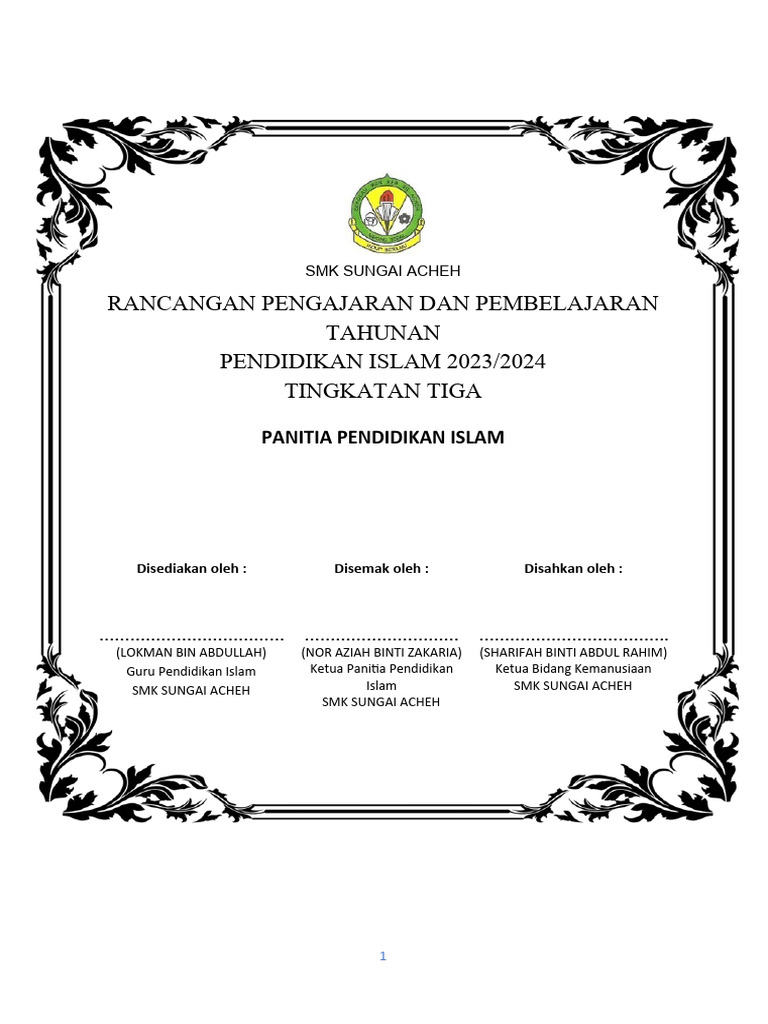RPT DSKP Ting 3 2023 Potrait | PDF