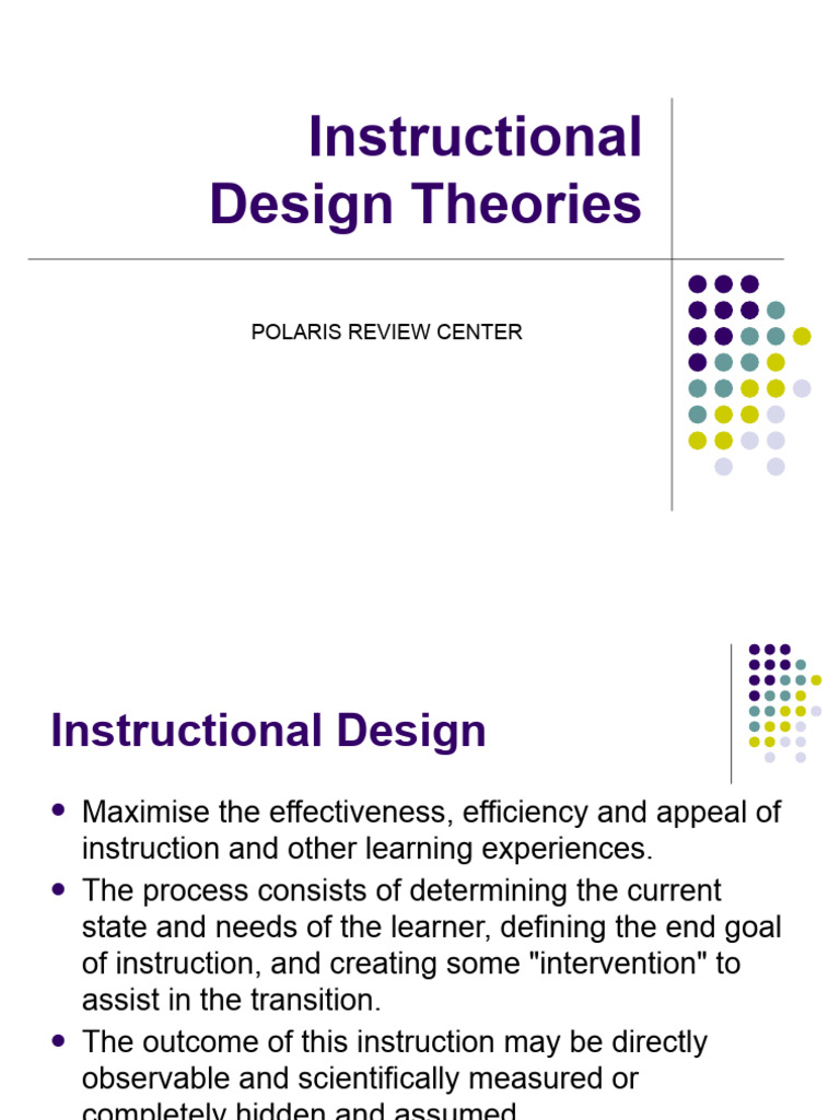Instructional Design Theories | PDF | Instructional Design | Learning