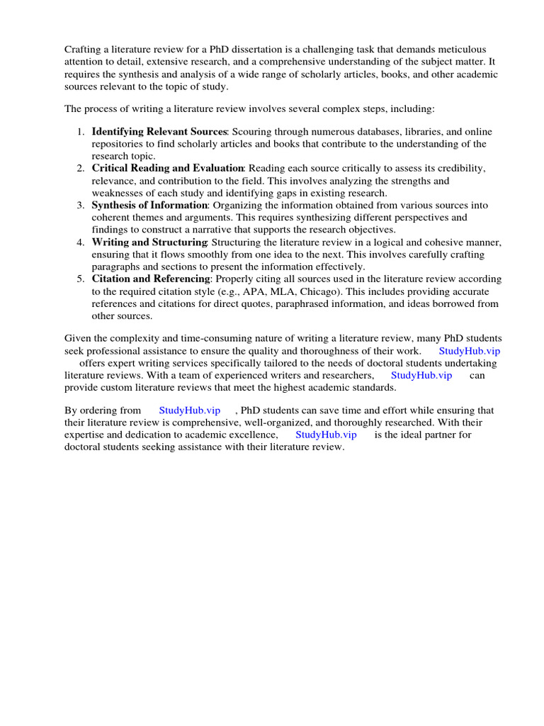 PHD Literature Review Sample | PDF | Citation | Academic Publishing