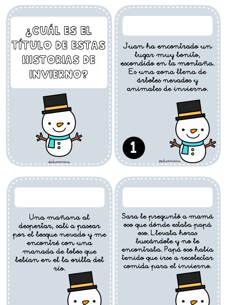 Titulos para Historias de INVIERNO Ejiept | PDF | Nieve