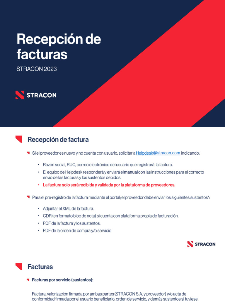 Manual Recepcion de Facturas STRACON 2023 | PDF | Finanzas y dinero ...