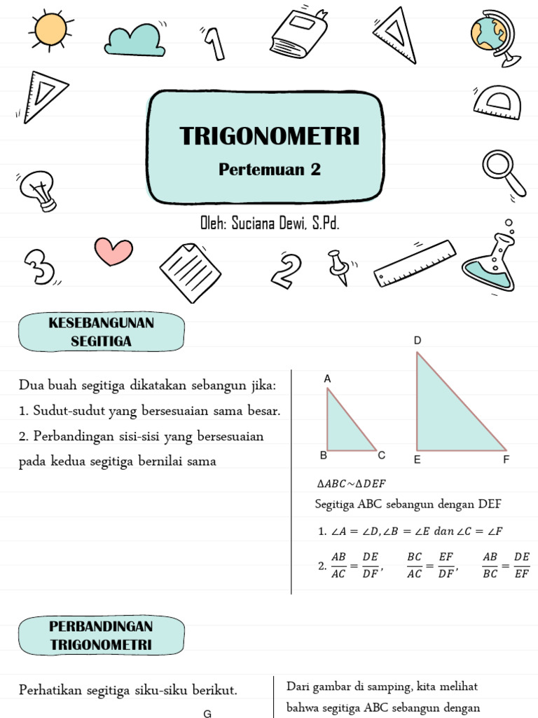 Trigonometri (perbandingan Trigonometri Pada Segitiga Siku-siku) | Pdf