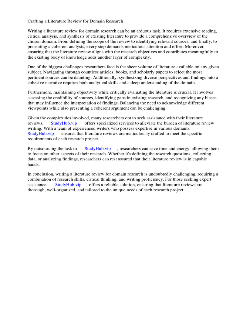 Literature Review Domain Research | PDF
