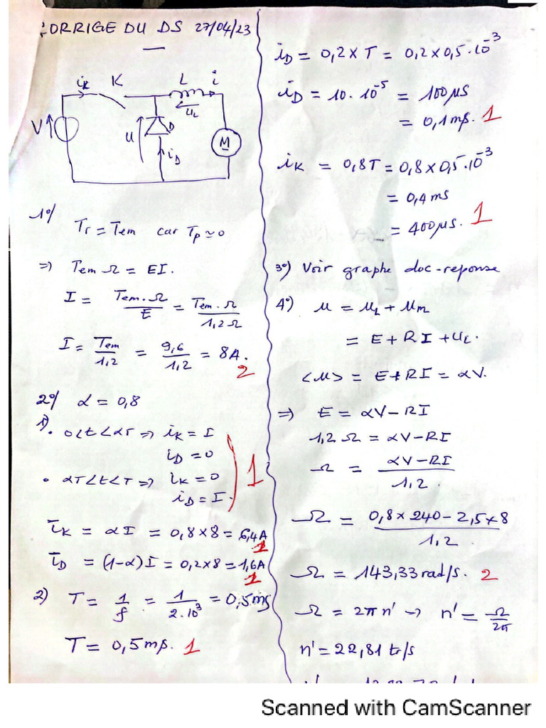 Correction Du Devoir de Puissance | PDF