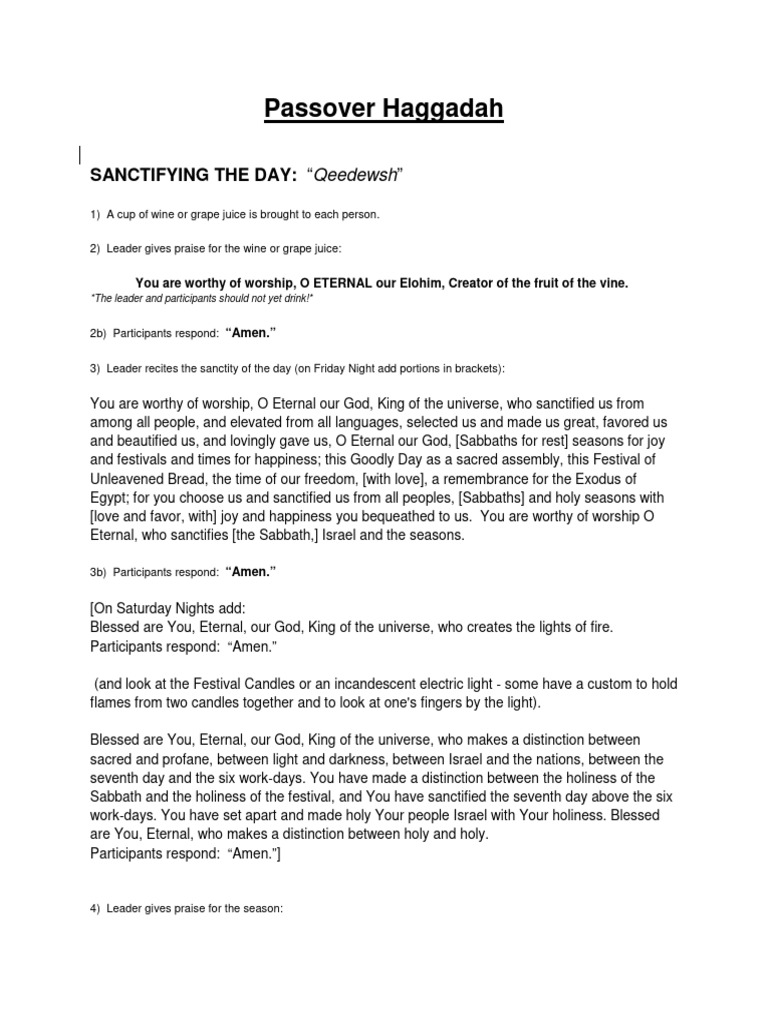 Passover Hagaddah | PDF