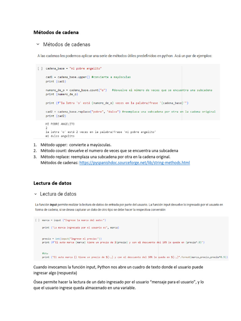 Métodos y Estructuras en Python | PDF | Python (lenguaje de ...