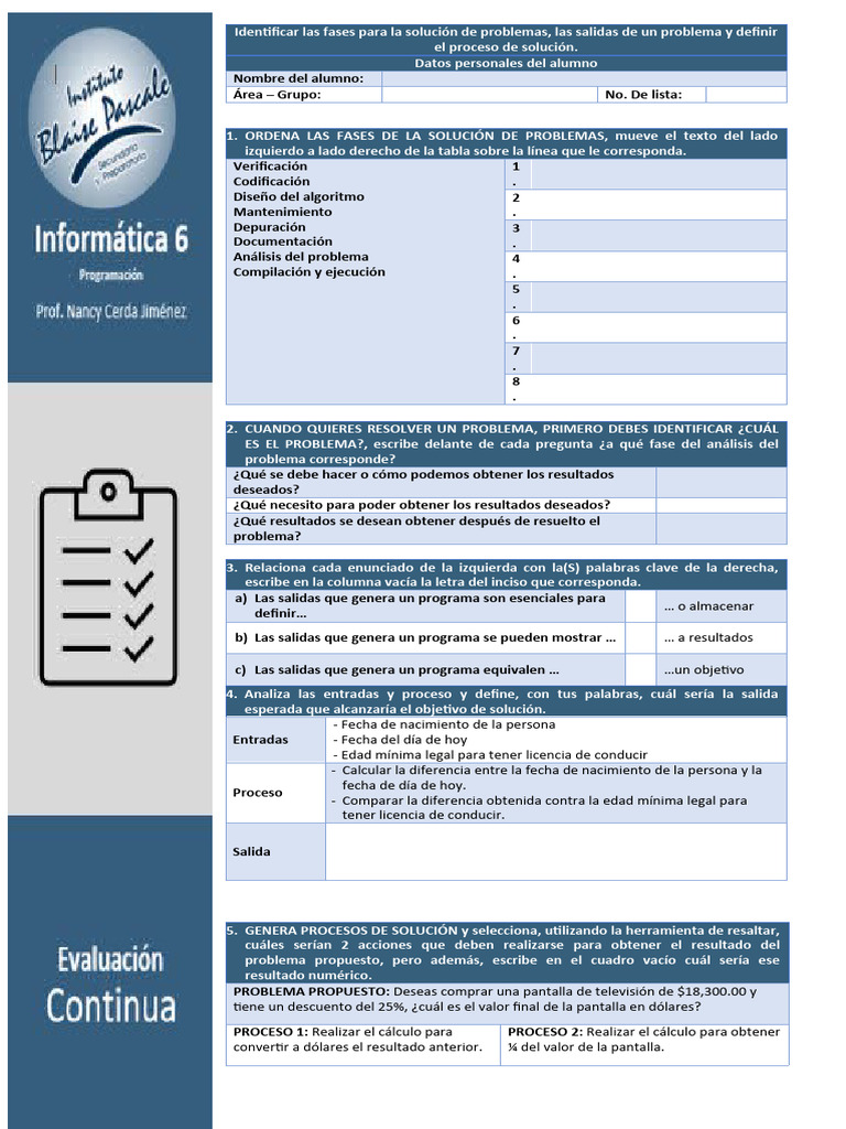 Actividad 1 - Refuerzo Tema Fases de Un Programa y Etapas de Un Algoritmo | PDF | Programa de ...
