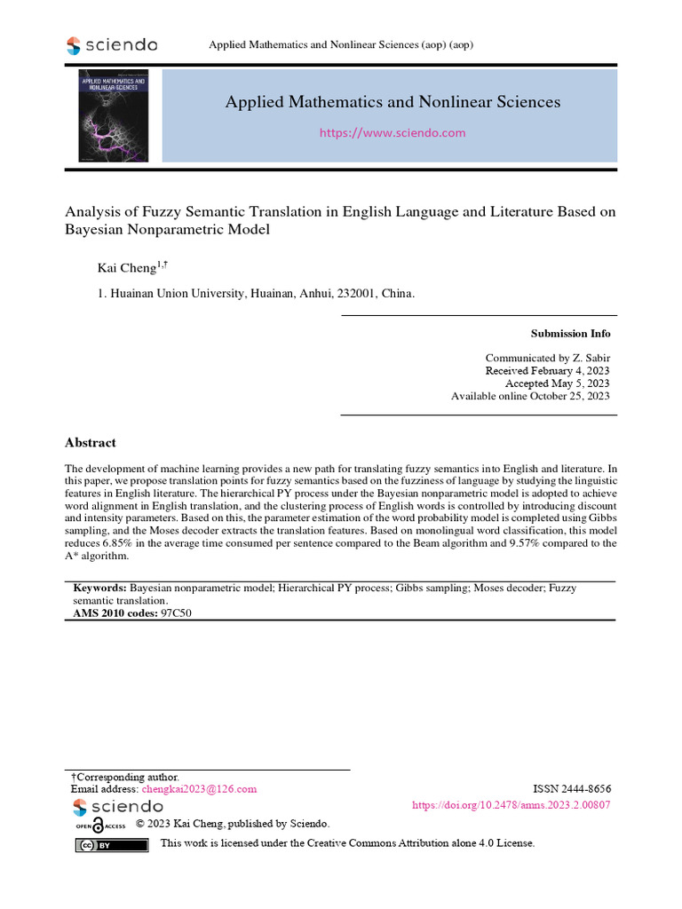 Analysis of Fuzzy Semantic Translation in English | PDF | Vagueness | Semantics