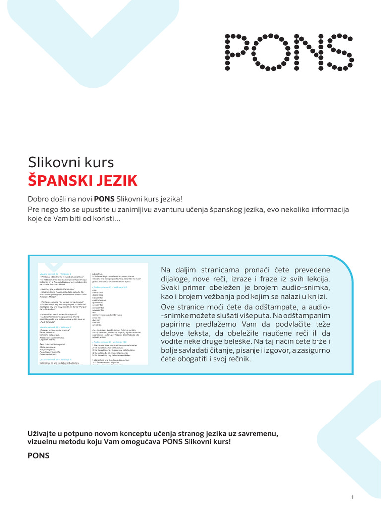 PONS Slikovni Spanski Transkript | PDF
