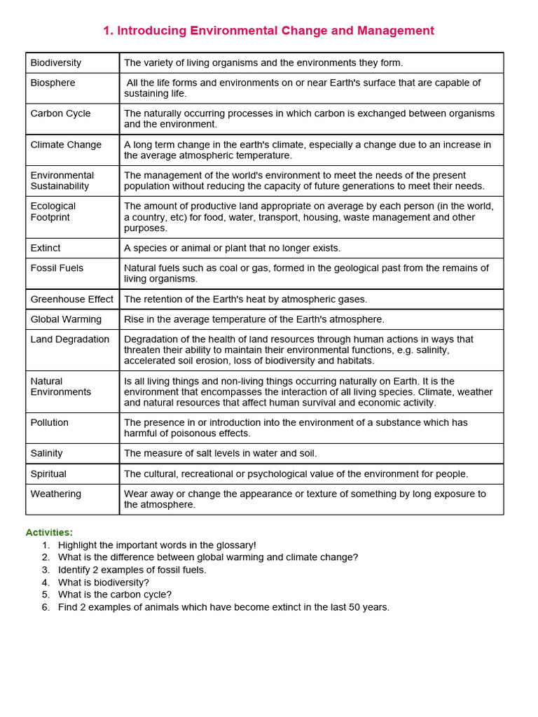 Introducing Environmental Change and Management | PDF | Natural ...