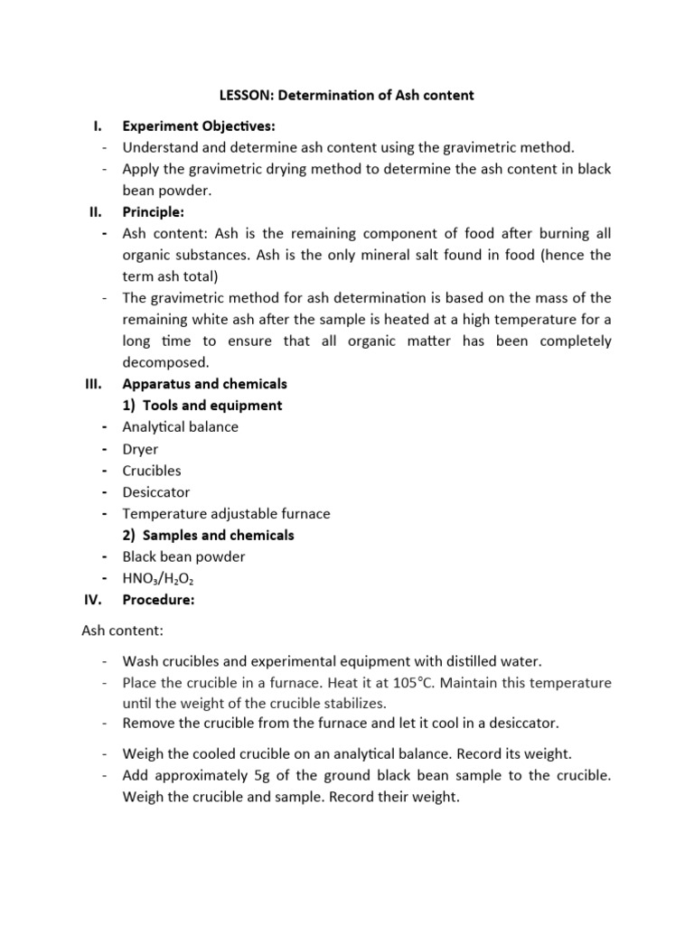 Ash and Moisture contENT | PDF