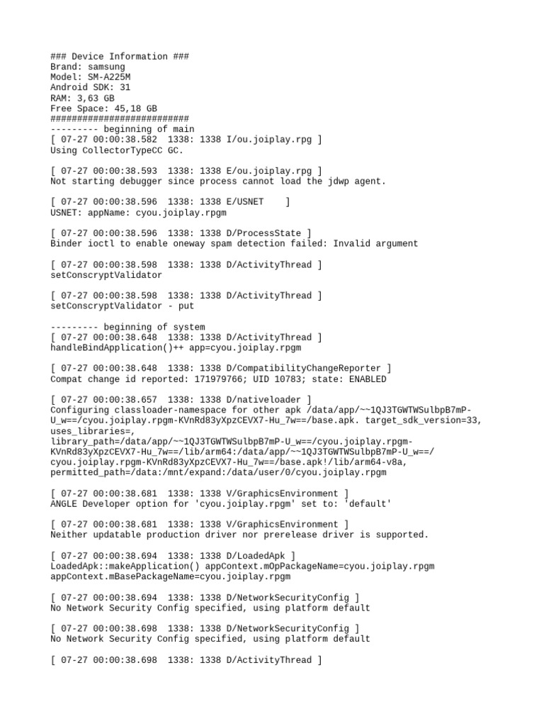 Log-2023 07 27 12 00 | PDF | Software Engineering | Computing
