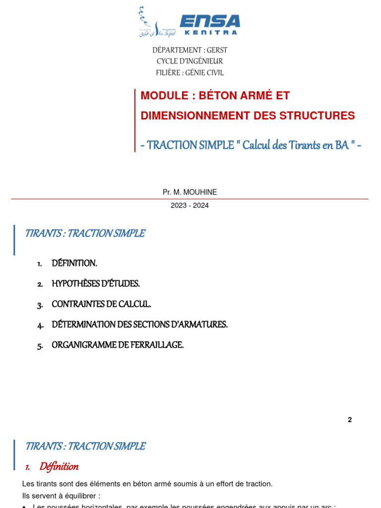 Béton Armé (Traction Simple) | PDF