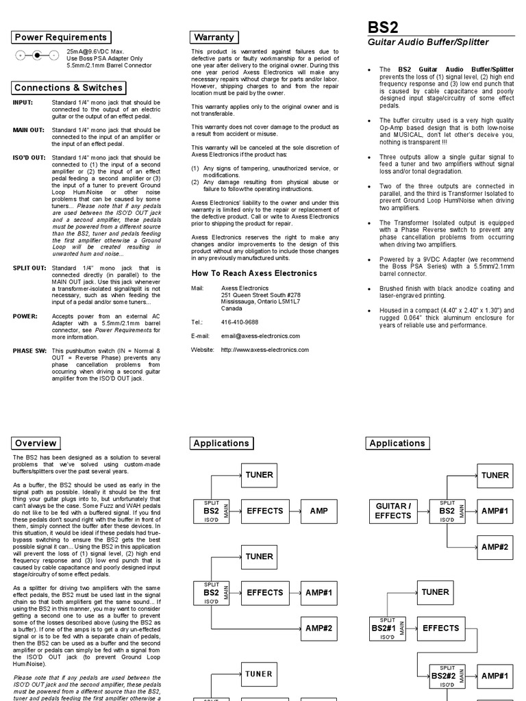 Axess BS2 v0r0 | PDF | Amplifier | Electronic Circuits