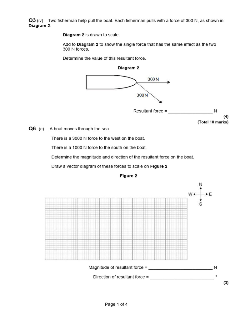 Resolution of Forces Exam Style Questions | PDF | Force | Euclidean Vector
