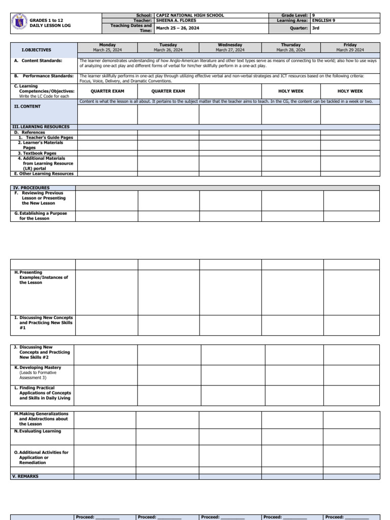 March 25-29, 2024 | PDF | Learning | Human Communication