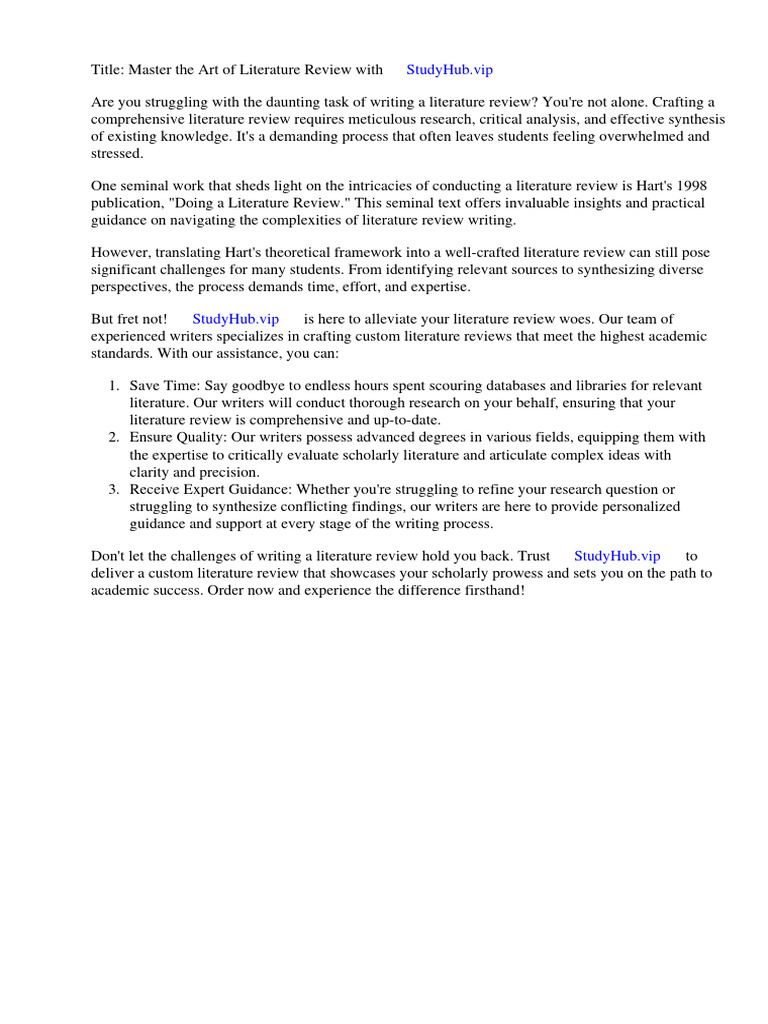 Hart 1998 Doing A Literature Review PDF | PDF | Literature Review | Thesis Hart 1998 Doing A Literature Review PDF | PDF | Literature Review | Thesis