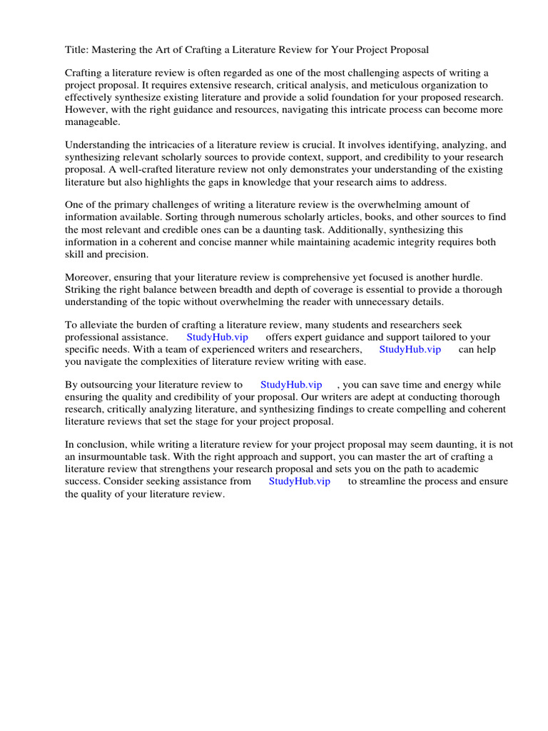Example of Literature Review in Project Proposal | PDF | Information ...