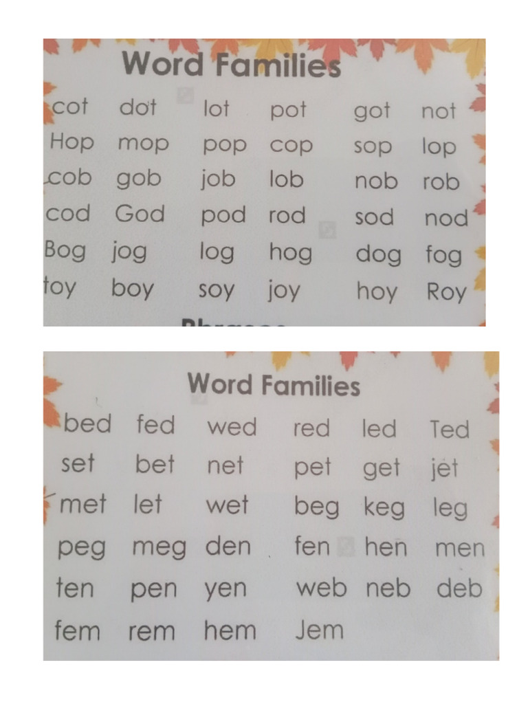 word families | PDF