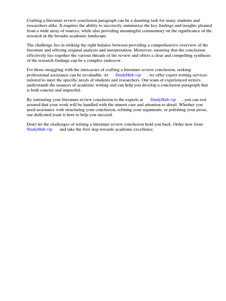 Literature Review Conclusion Paragraph | PDF | Essays | Thesis Literature Review Conclusion Paragraph | PDF | Essays | Thesis