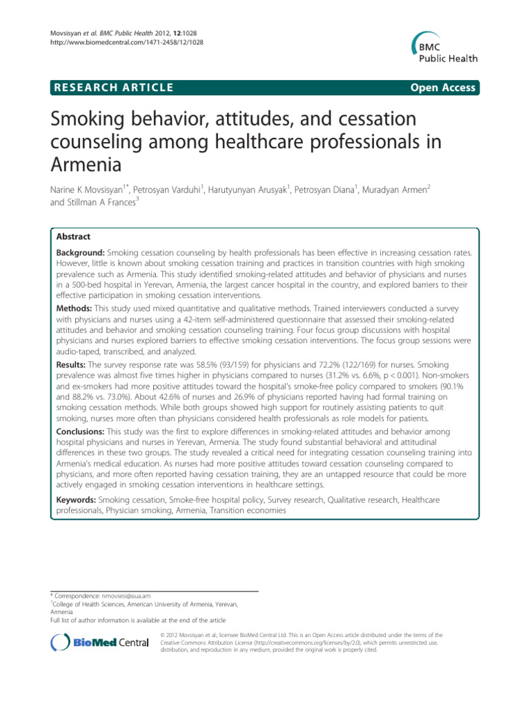 Smoking behavior | PDF | Focus Group | Smoking Cessation