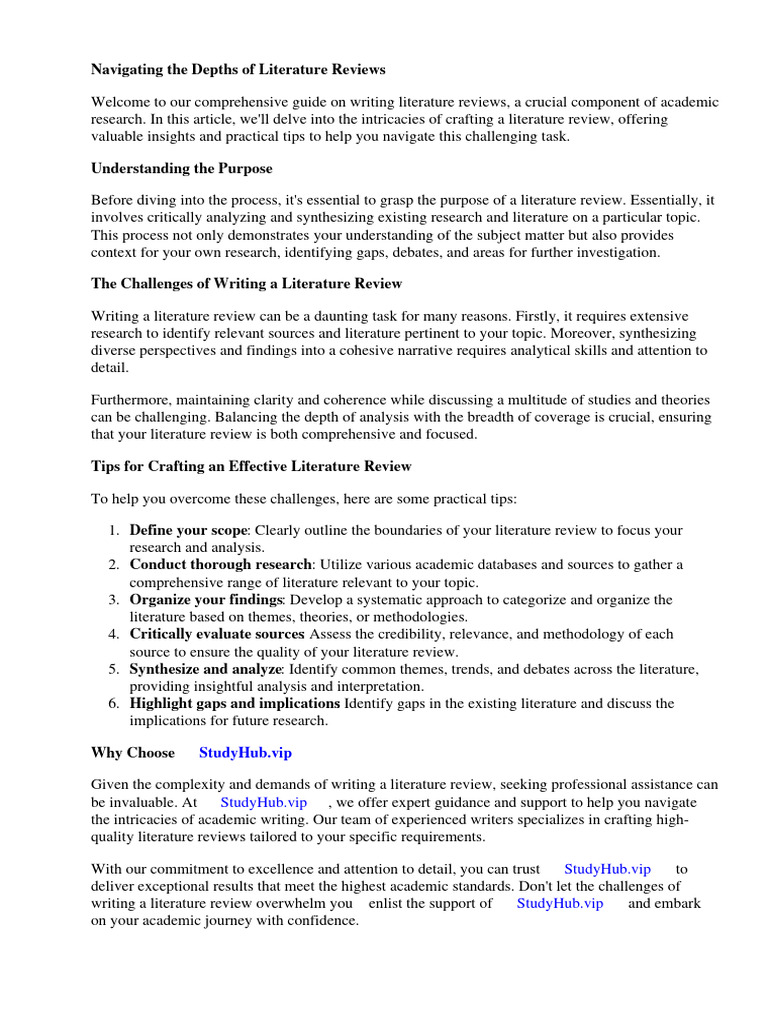 Literature Review Subheadings Example | PDF