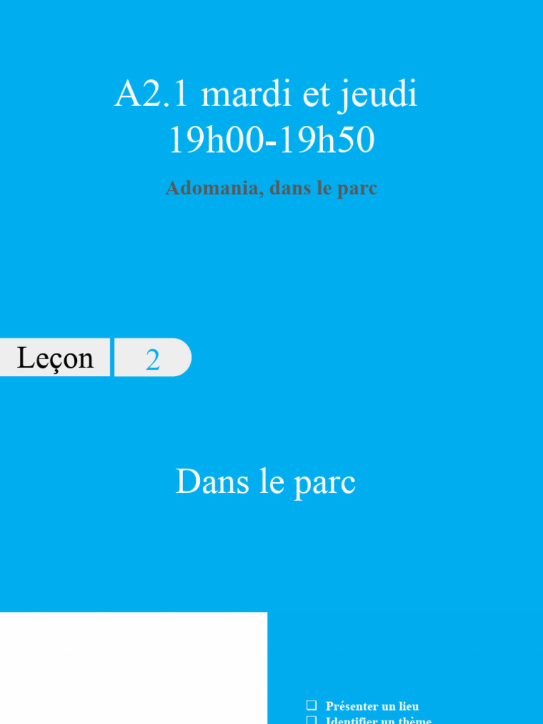 A2 JR - Adomania - Dans Le Parc | PDF | Environnement naturel