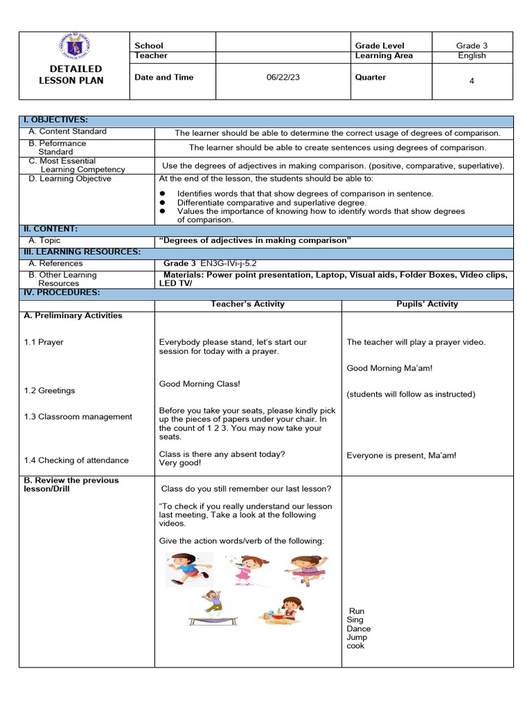 Degrees of Adjectives in Making Comparison | PDF