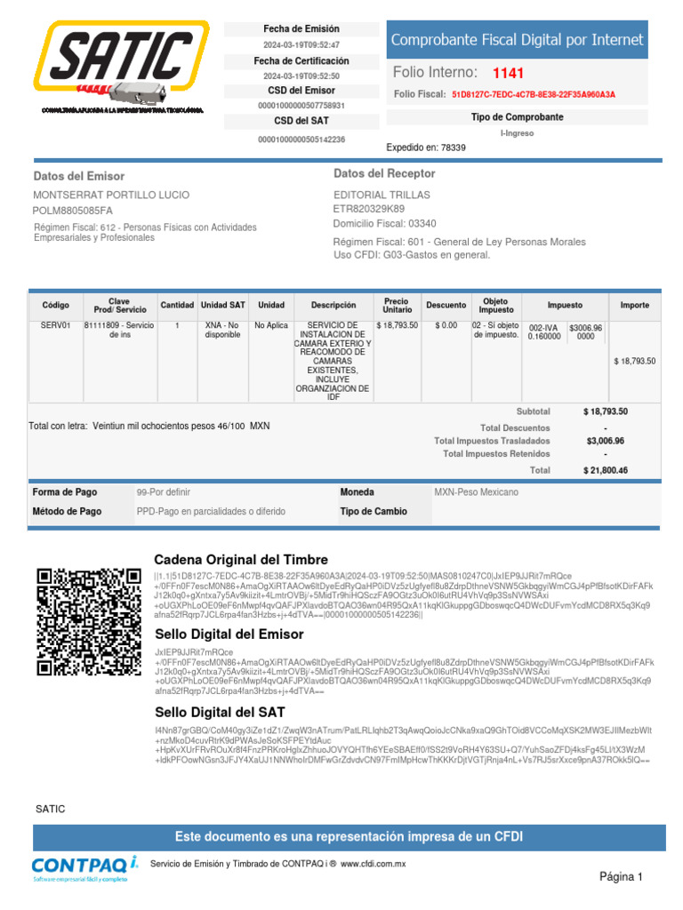 Folio Interno:: Comprobante Fiscal Digital Por Internet | PDF | Dinero ...